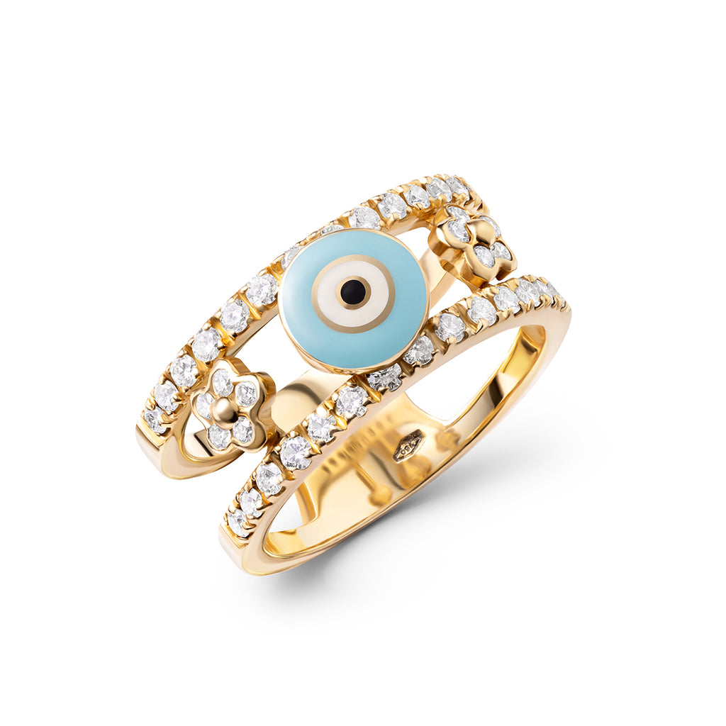 Evil Eye Double Decker Ring – AB CORP